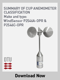 New classification for WindSensor P2546-OPR class 1 anemometer